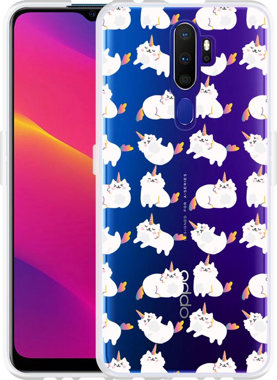 Oppo A9 2020 Hoesje Unicorn Cat - Designed by Cazy | bol.com