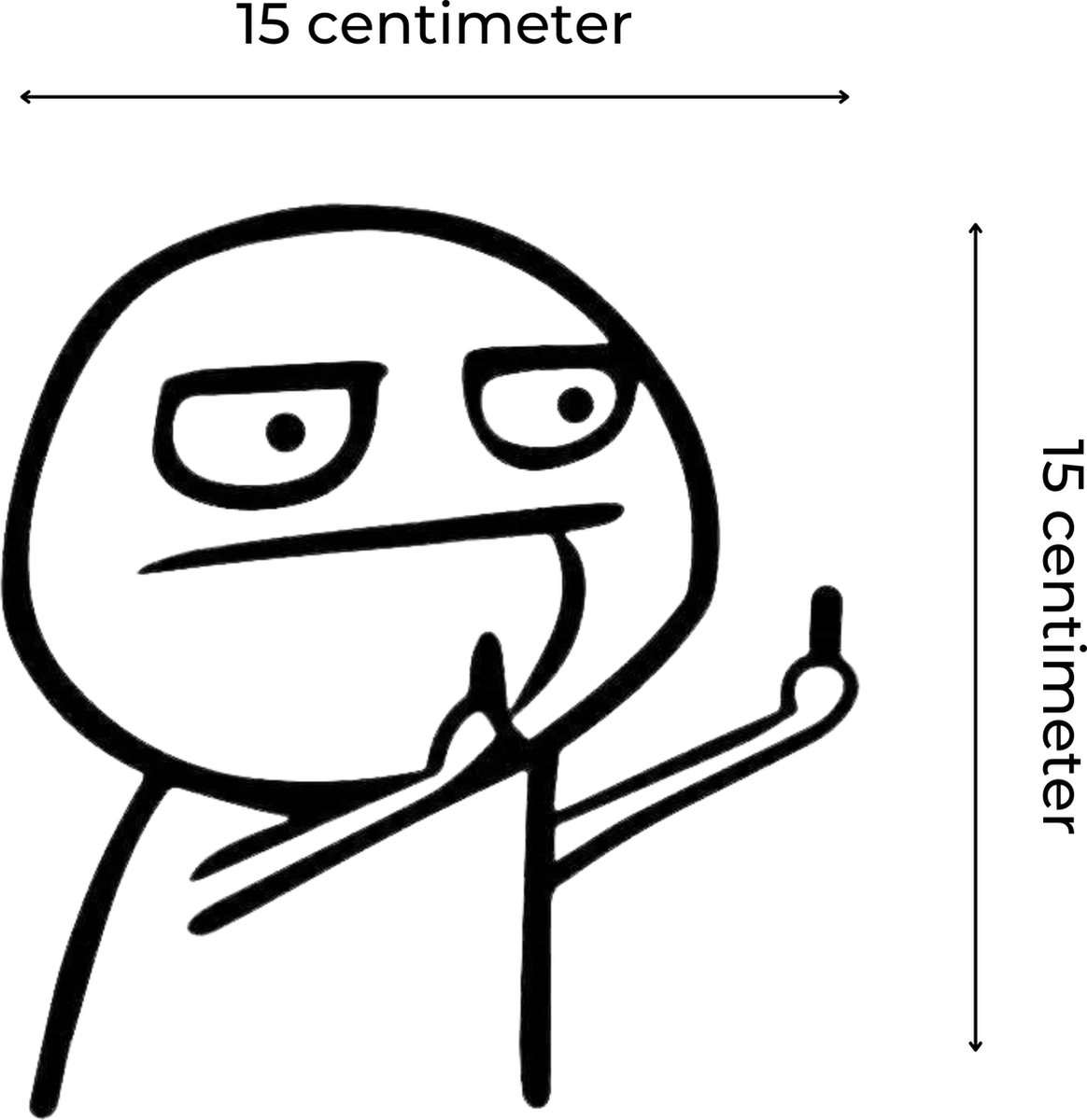 Autosticker - Middelvinger Poppetje Cartoon - Grappige Auto Sticker Zwart -... | bol.com