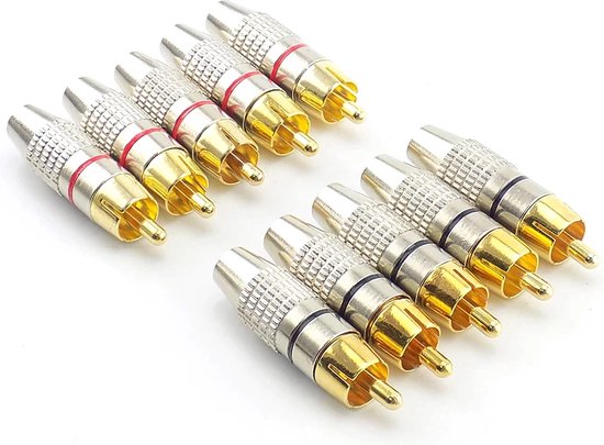 Tulp stekker set zilver 10 stuks (5 rood / 5 zwart) | bol