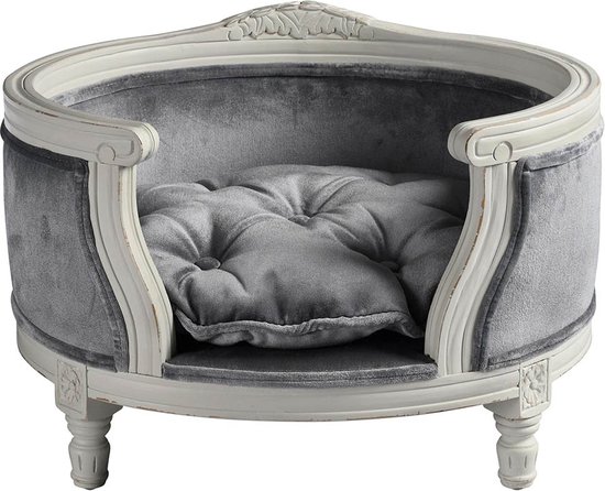 Lord Lou - George Silver Grijs Velvet S - Luxe Hondenmand - Luxe ...