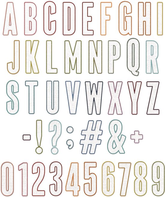 Sizzix Thinlits Die Set Alphanumeric Bulletin 43stuks | bol