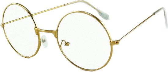 LOUD AND CLEAR® - Gabberbril - Hippiebril - Nerdbril - Bril Zonder Sterkte - Goud -... | bol.com