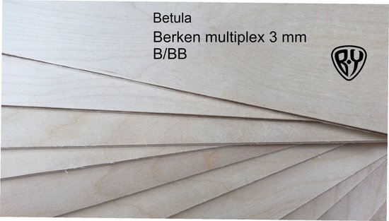 Betula Berken Multiplex 3 MM - A5 - 20 Stuks - 148 x 210 MM | bol