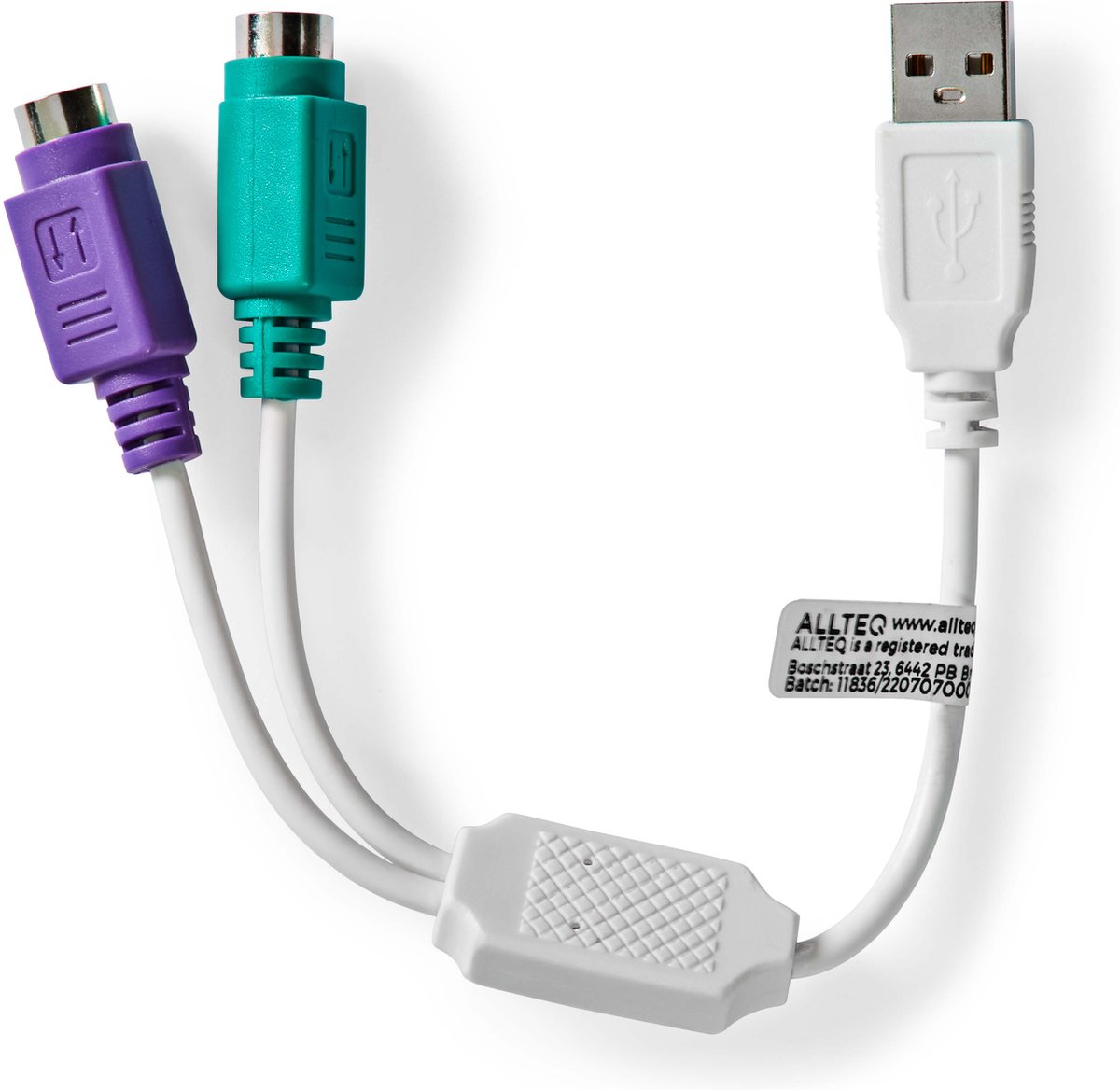 USB naar PS/2 verloopstekker - 2.0 - USB A male - 2x PS/2 female - 0.3 ...