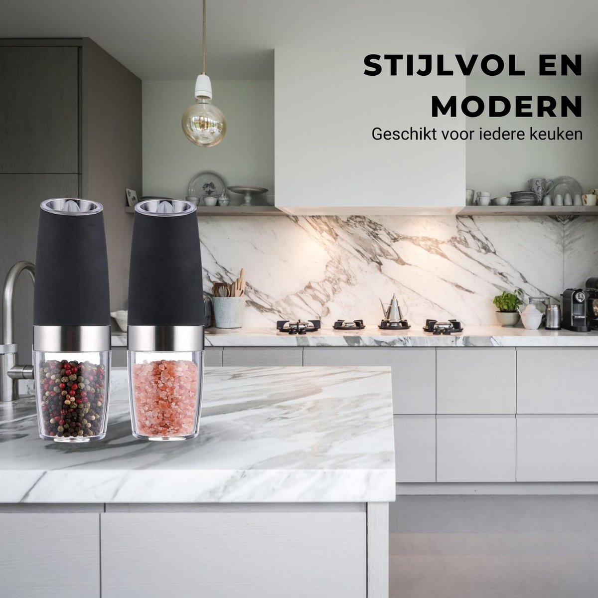 Oneiro’s Luxe PRO Elektrische Peper- en Zoutmolen Set - Kruidenmolen ...