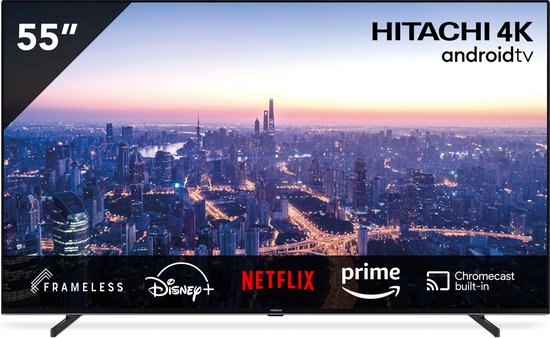 Hitachi 55HAK6450 - 55 inch - 4K Ultra HD - Android Smart TV met ...