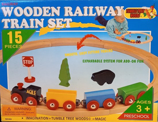 Houten treinbaan 15 delig - Tumble tree woods | bol