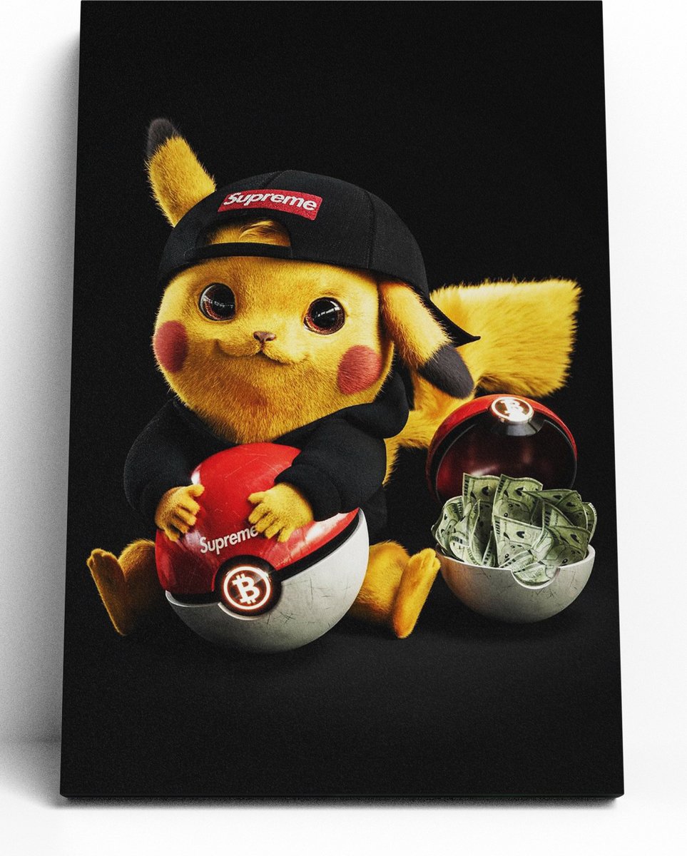 Pikachu Canvas | Pokemon Canvas | Supreme Canvas | 50 x 70 cm | Print ...