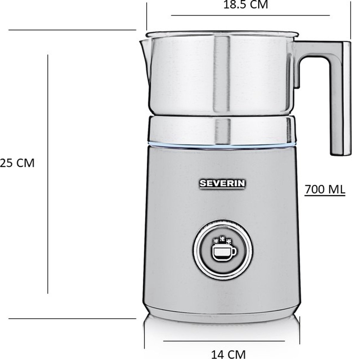 Elektrische Melkopschuimer - Melkschuimer - 700ml - Melkklopper - RVS ...