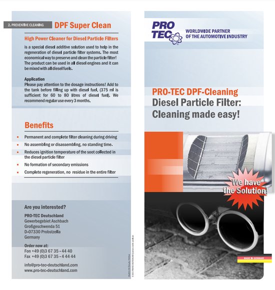 PRO-TEC DPF Dieselpartikelfilter reiniger | bol