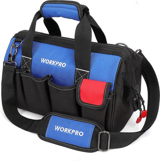 WORKPRO gereedschapstas met wijde opening verstelbare schouderriem ...