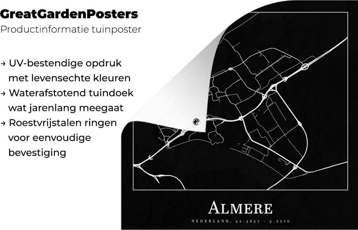 Tuinposters Stadskaart - Almere - Kaart - Plattegrond - 50x50 cm | bol.com