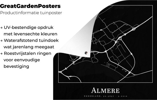 Tuinposters Stadskaart - Almere - Kaart - Plattegrond - 50x50 cm | bol.com