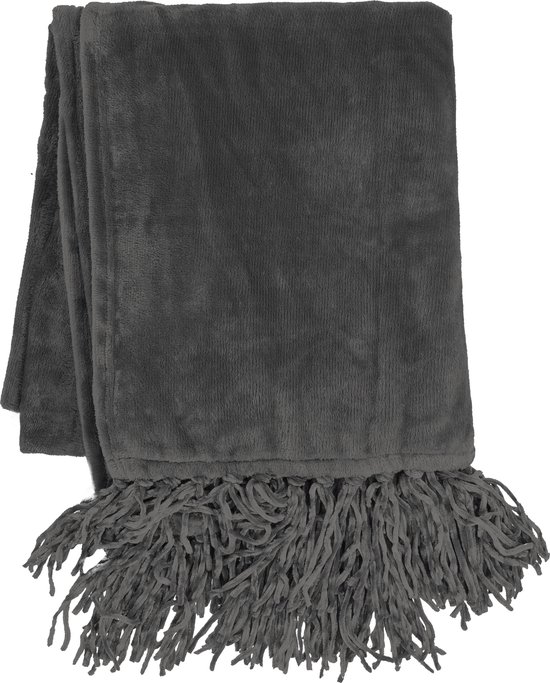 Tiseco Home Studio Plaid Antraciet Katoen 130 x 170 cm | bol.com