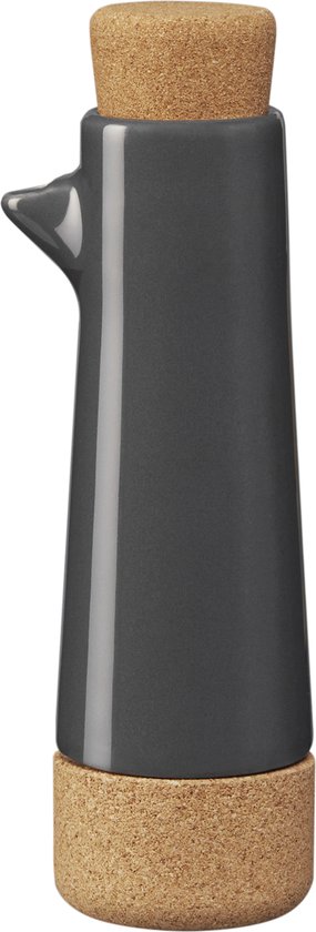 Alma Gemea Olie & Azijn setje, Donkergrijs, keramiek met eco kurk, set ...