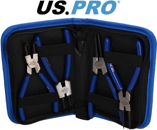 Borgringtang / Borgveertangenset met 4 seegerringtangen van 150 mm lang ...