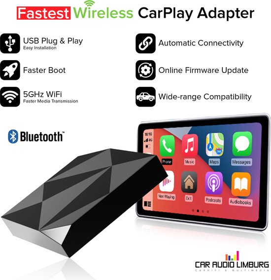 Carplay dongle - Draadloos Carplay - Wireless interface - Apple Carplay ...