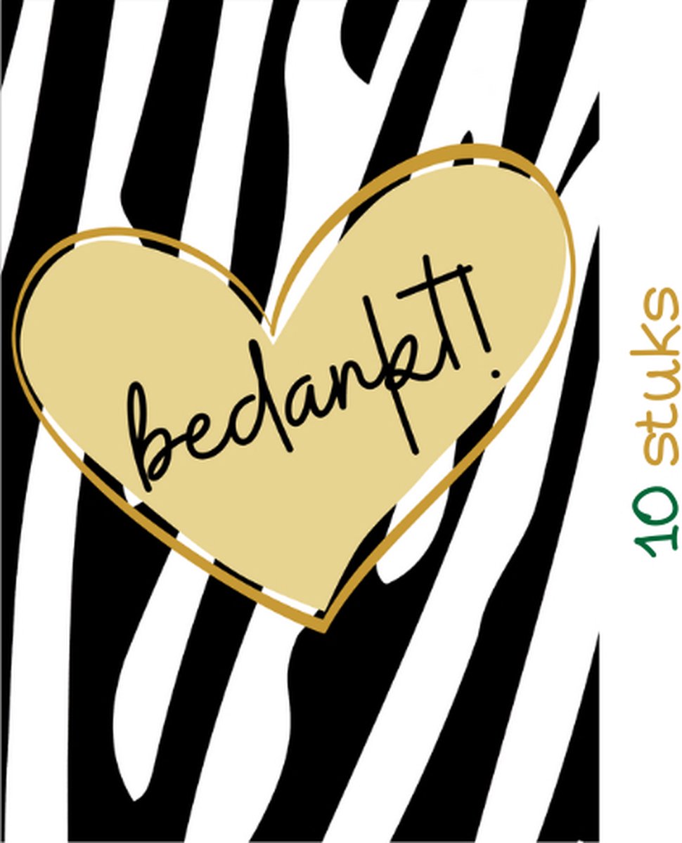 10x bedankt kaartjes (A6 formaat) - zwart wit kaarten -kaartjes om te ...