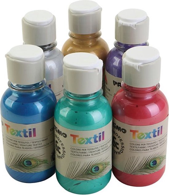 Textielverf - Diverse Metallic Kleuren - Primo - 6x125 ml | bol.com