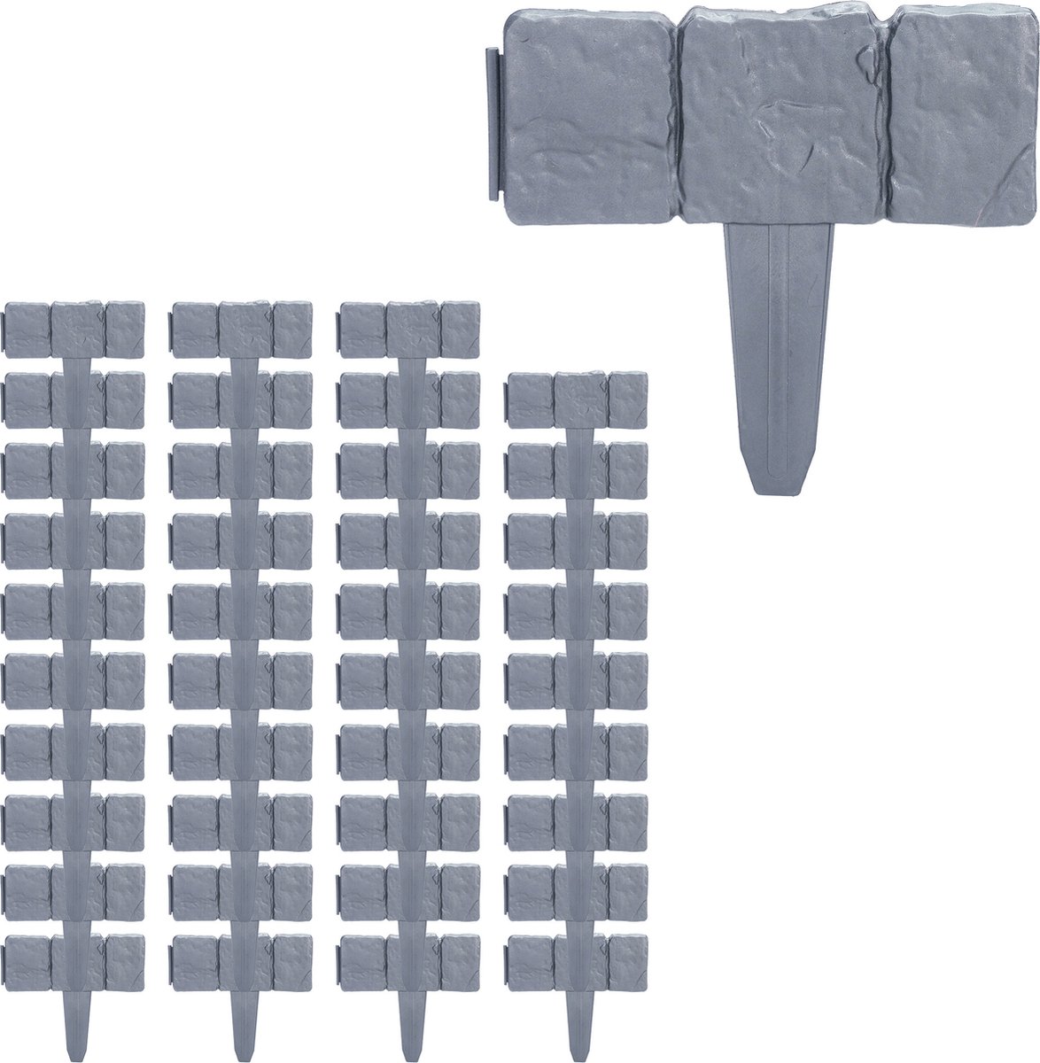 Relaxdays 40x borderrand - tuinrand - steenlook - 30 cm hoog ...