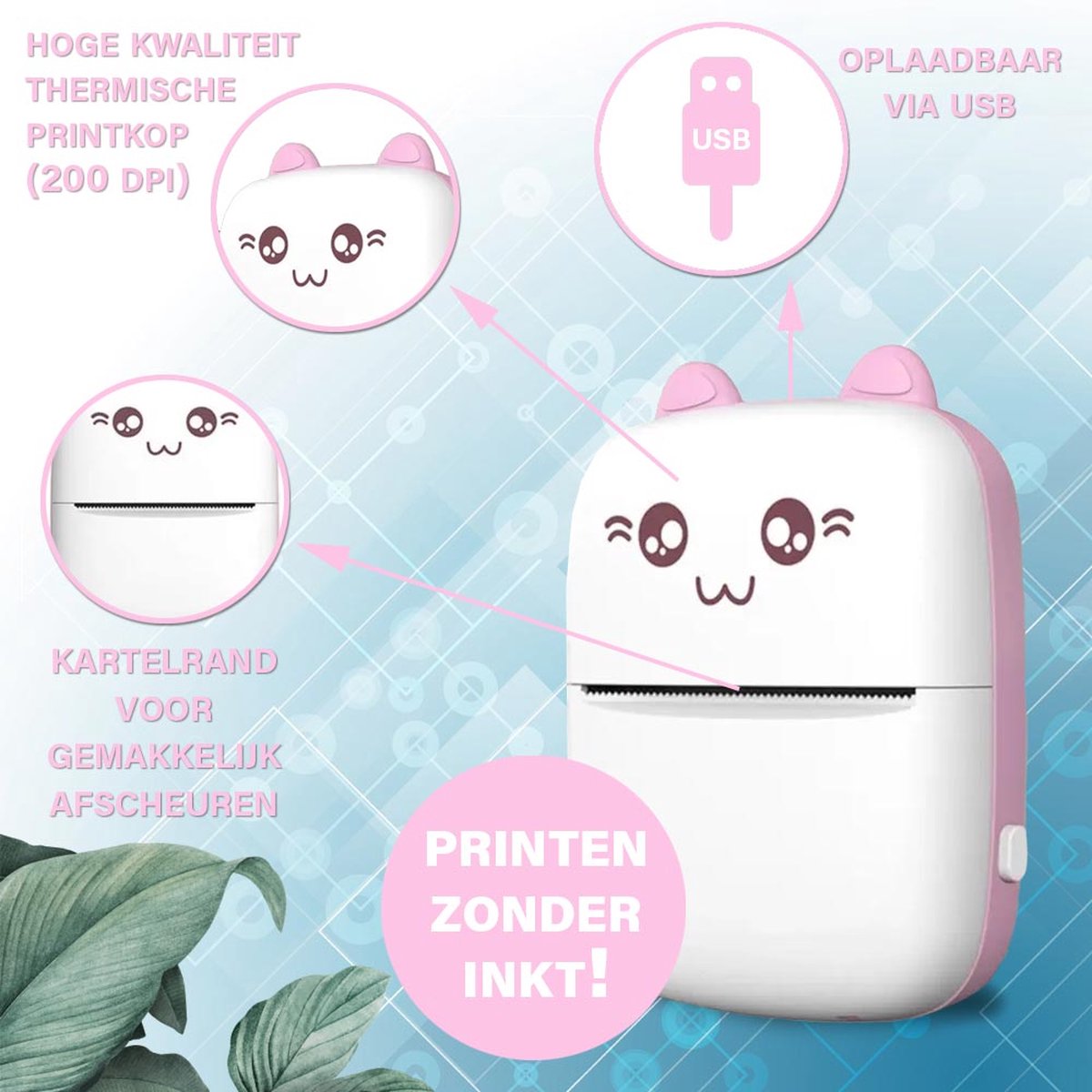 Printer voor Smartphone - Mini Printer - Mobiele Fotoprinter - Mobiele ...