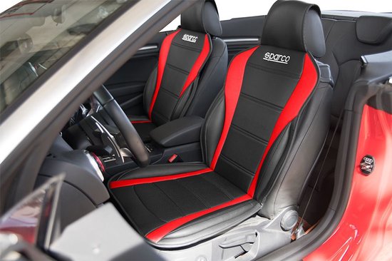 Sparco autostoel kussen - Stoelhoes - Rood met Zwart | bol.com