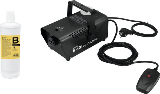EUROLITE N-10 rookmachine zwart met B2D Basic rookvloeistof 1l | bol