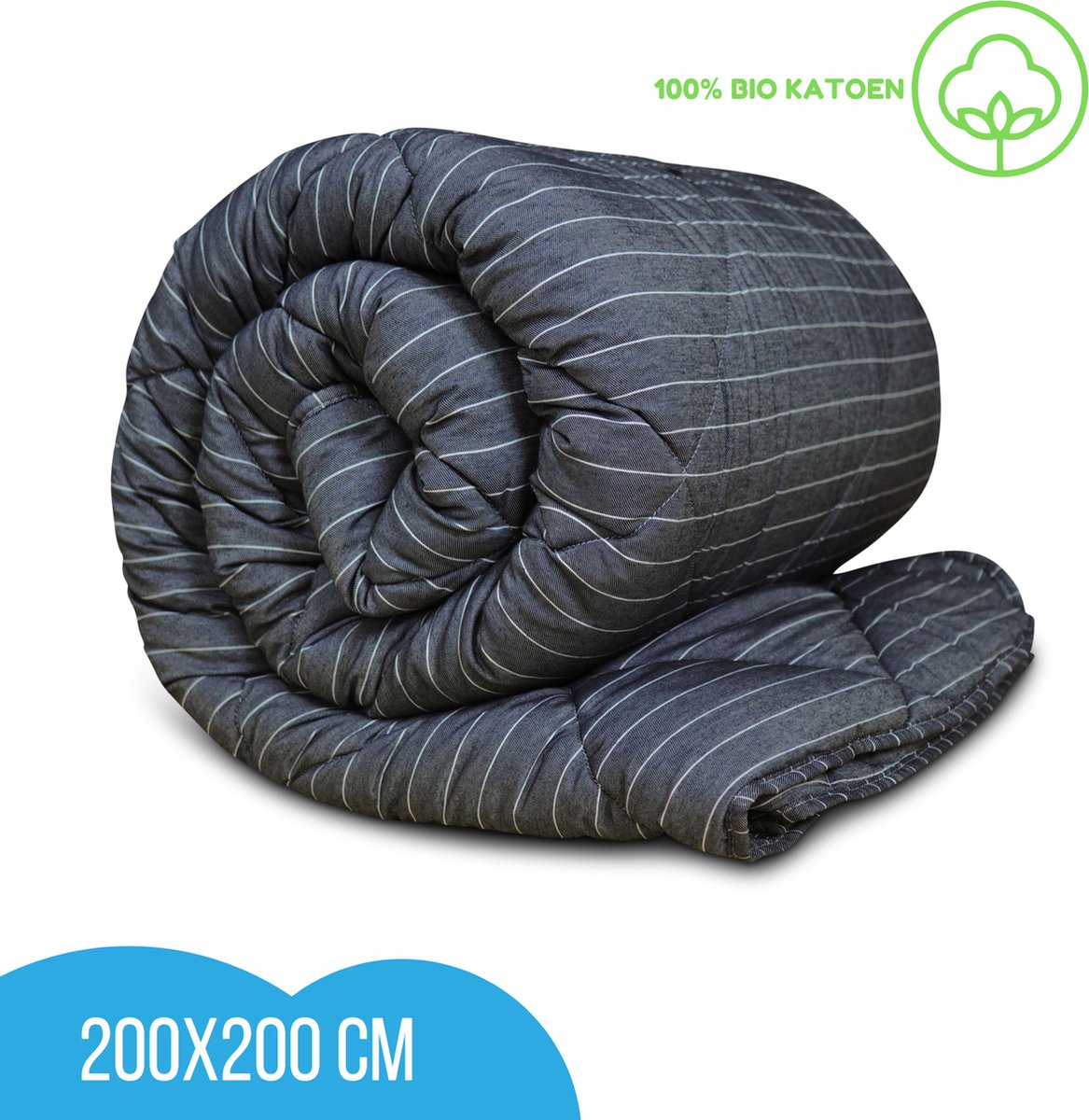 Eazy Dekbed - Antraciet 200x200 cm - All Year Dekbed - Bedrukt Dekbed ...
