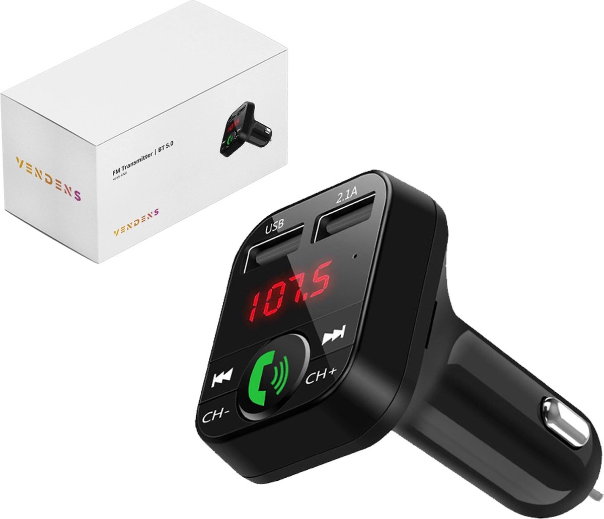Vendens Bluetooth 5.0 FM transmitter | 2 USB aansluitingen | Handsfree ...