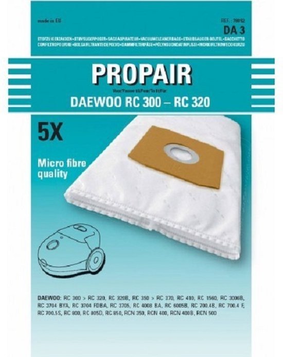 kleenair - daewoo RC300-RC320 5stuks stofzuigerzakken | bol