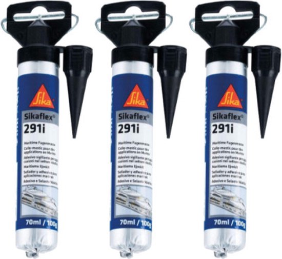 Set van 3 SIKA Sikaflex 291i marine kit - Zwart - Mini navulling 70ml | bol