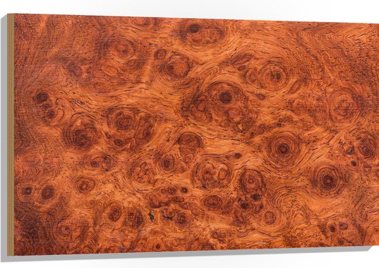 Hout - Print van een Houten Wand met Cirkelvormige Textuur - 105x70 cm ...