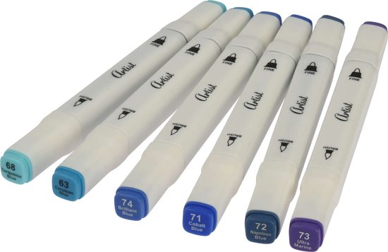 Artist - Stiften Blauw/Paars - Twin Tip Markers - Duo Tip Markers ...