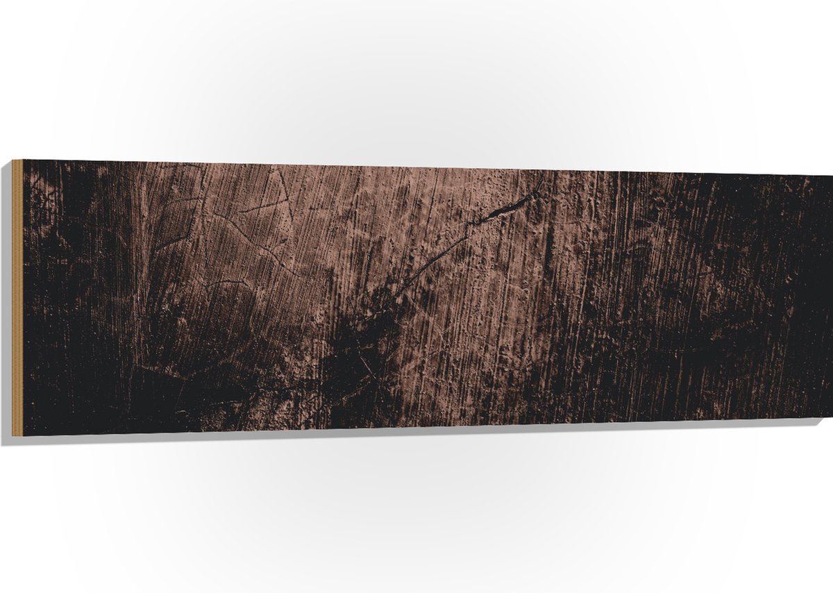Hout - Print van Krassen op Metaalkleurige Plaat - 150x50 cm - 9 mm dik ...