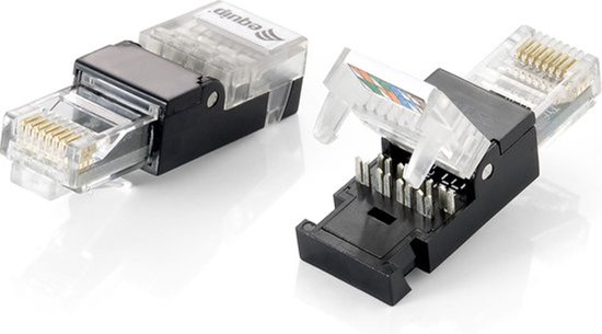 Equip 121165 kabel-connector RJ-45 Zwart, Transparant | bol.com