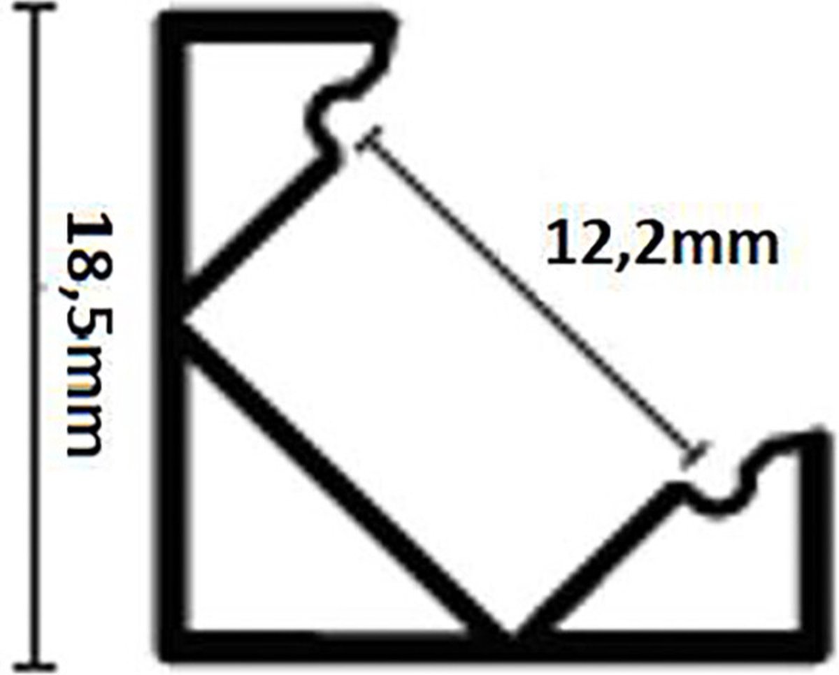 LED Strip Profiel - Aluminium - 1 Meter - 18.5x18.5mm - Hoekprofiel | bol