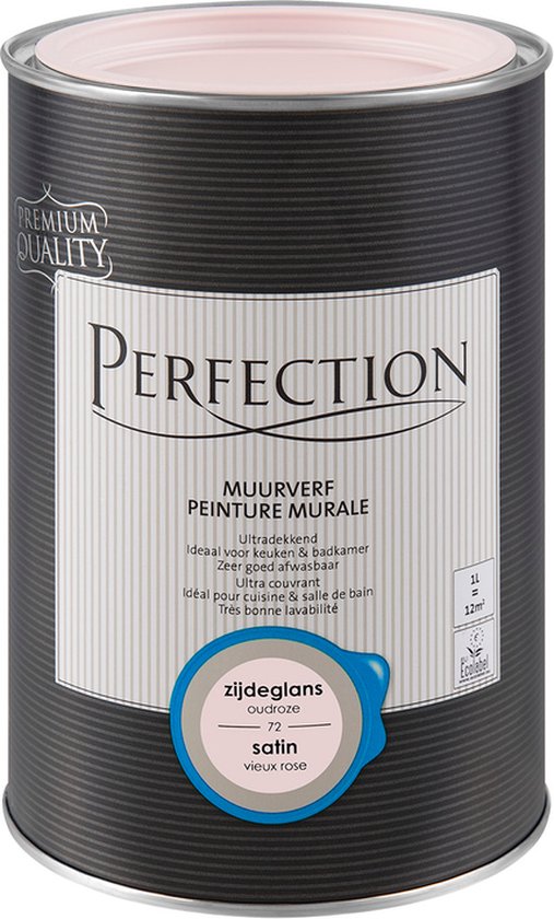 Perfection Muurverf Ultradekkend Zijdeglans Oudroze 1L | bol