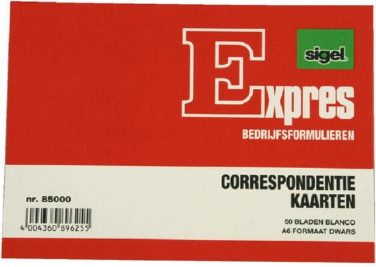 Sigel -Correspondentiekaart - Expres - A6 - 200grams wit karton - 200 ...