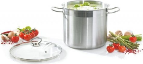 Marmiet inox 33cm - 20l met glazen deksel | bol.com