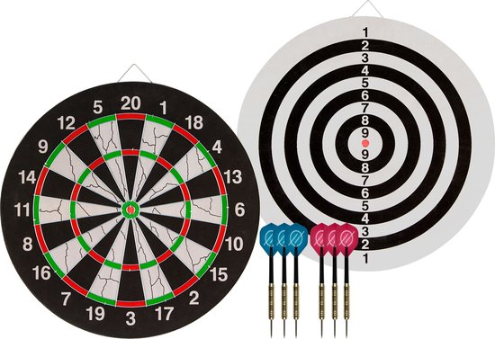 Faver Dartbord Set - Flock II - Incl. 6 dartpijlen - diameter 45 cm | bol