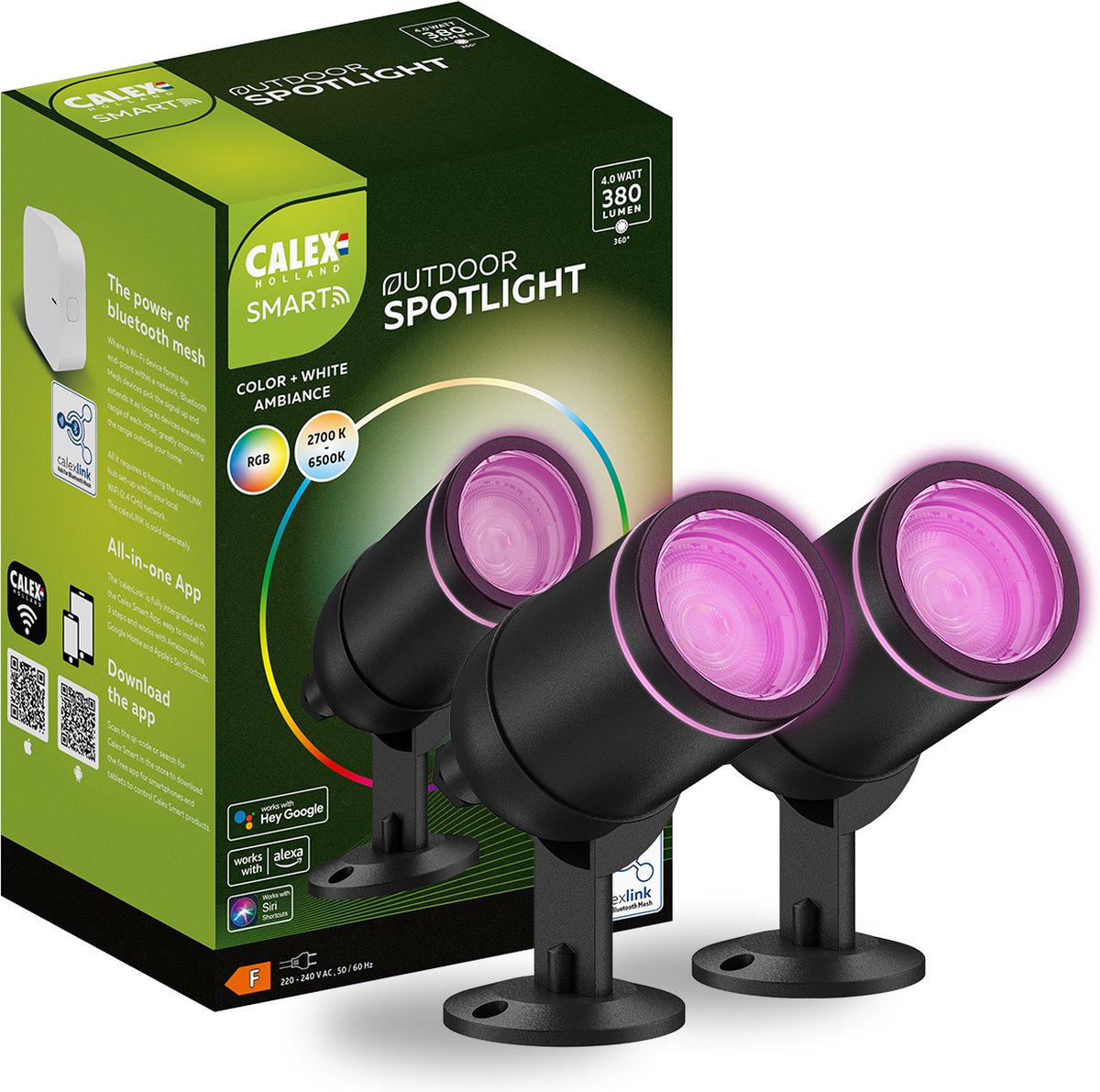 Calex Smart Outdoor LED Buitenlamp - Set van 2 stuks - Slimme Grondspot ...