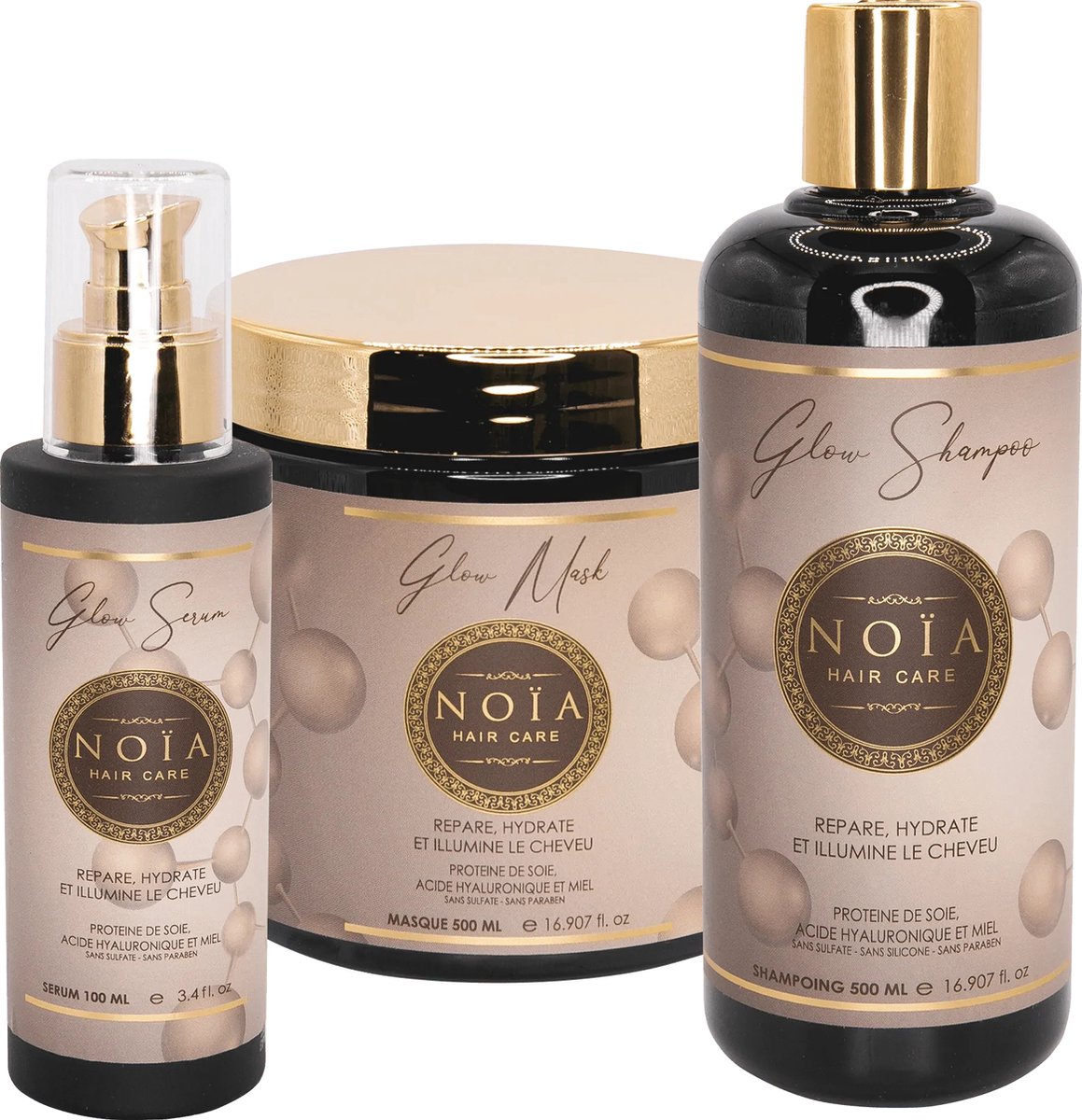 Noïa Luxe haar set GLANS Haarroutine - Trio Pack - Shampoo - Masker ...
