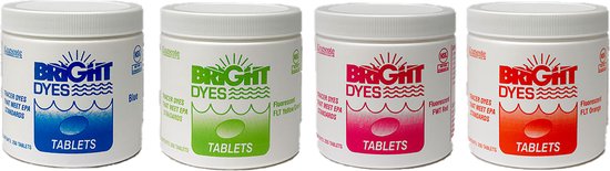 Pakket van 4 verschillende lekdetectie kleurstof tabletten Bright Dyes ...