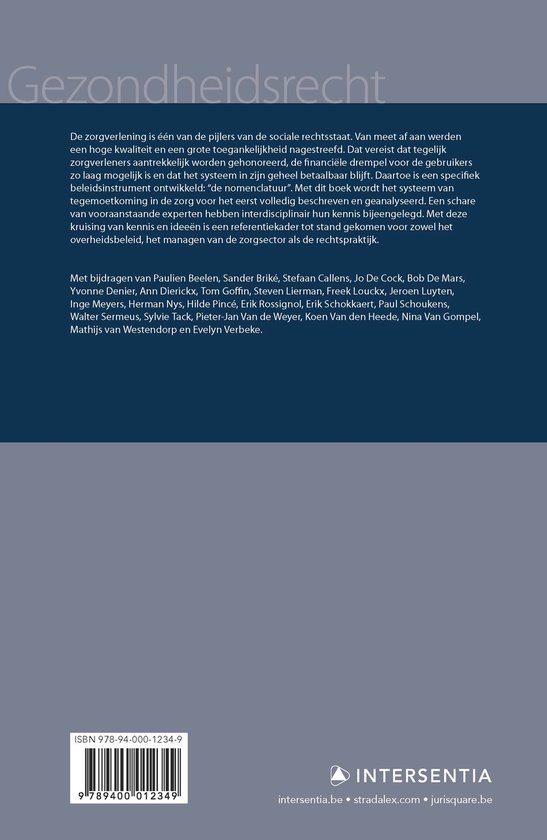 Nomenclatuur en tegemoetkoming in de zorg, Steven Lierman ...