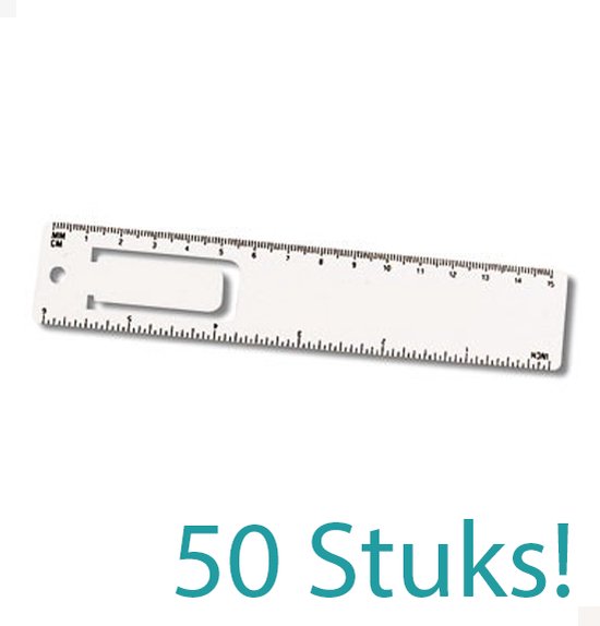 50 Stuks - PVC Liniaal/meetlat en Bladwijzer - Goedkoop gadget ...