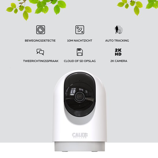 Calex Indoor Pan & Tilt Camera - Wifi Beveiligingscamera voor Binnen - 2K | bol