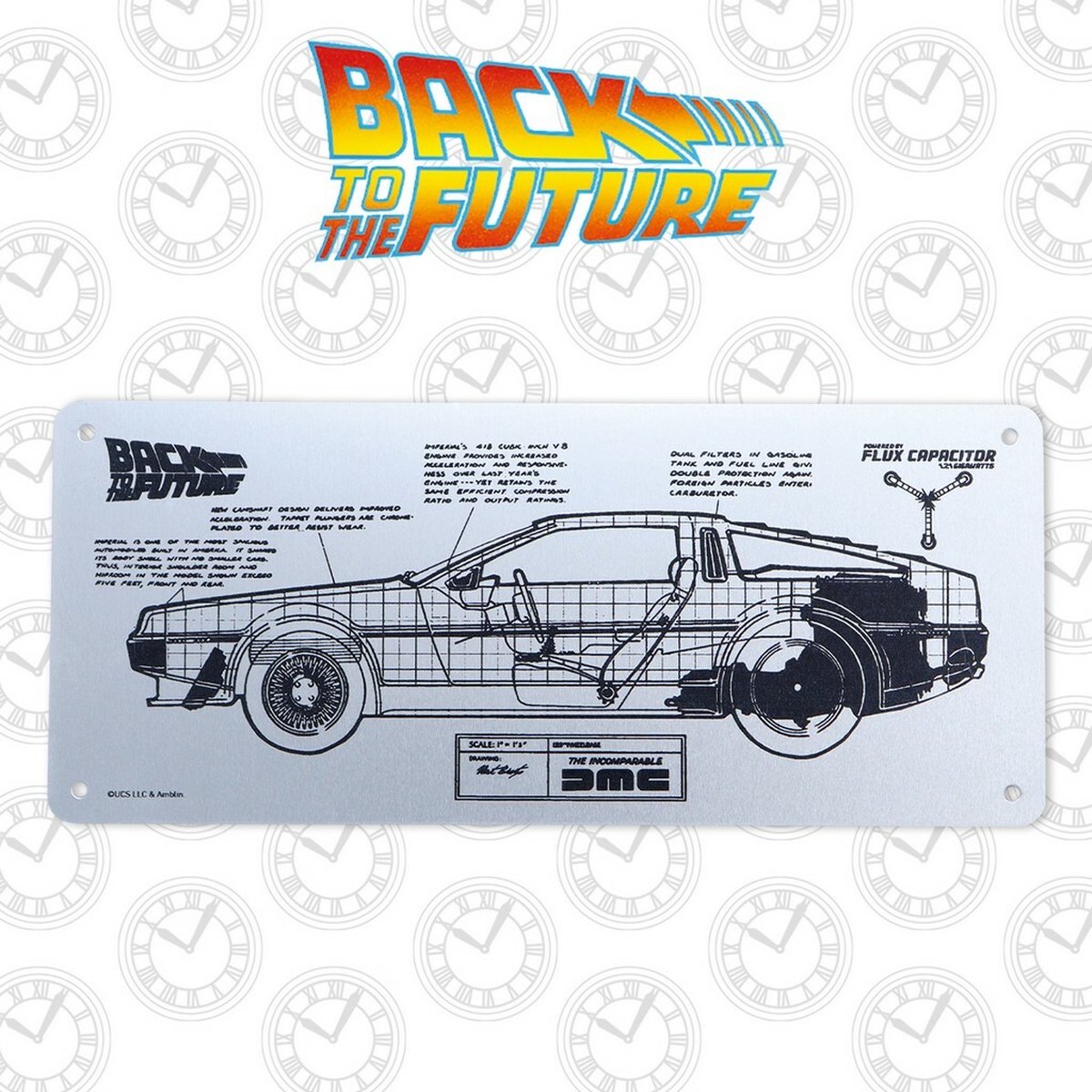 Back to the Future: DeLorean Schematic Plate | bol
