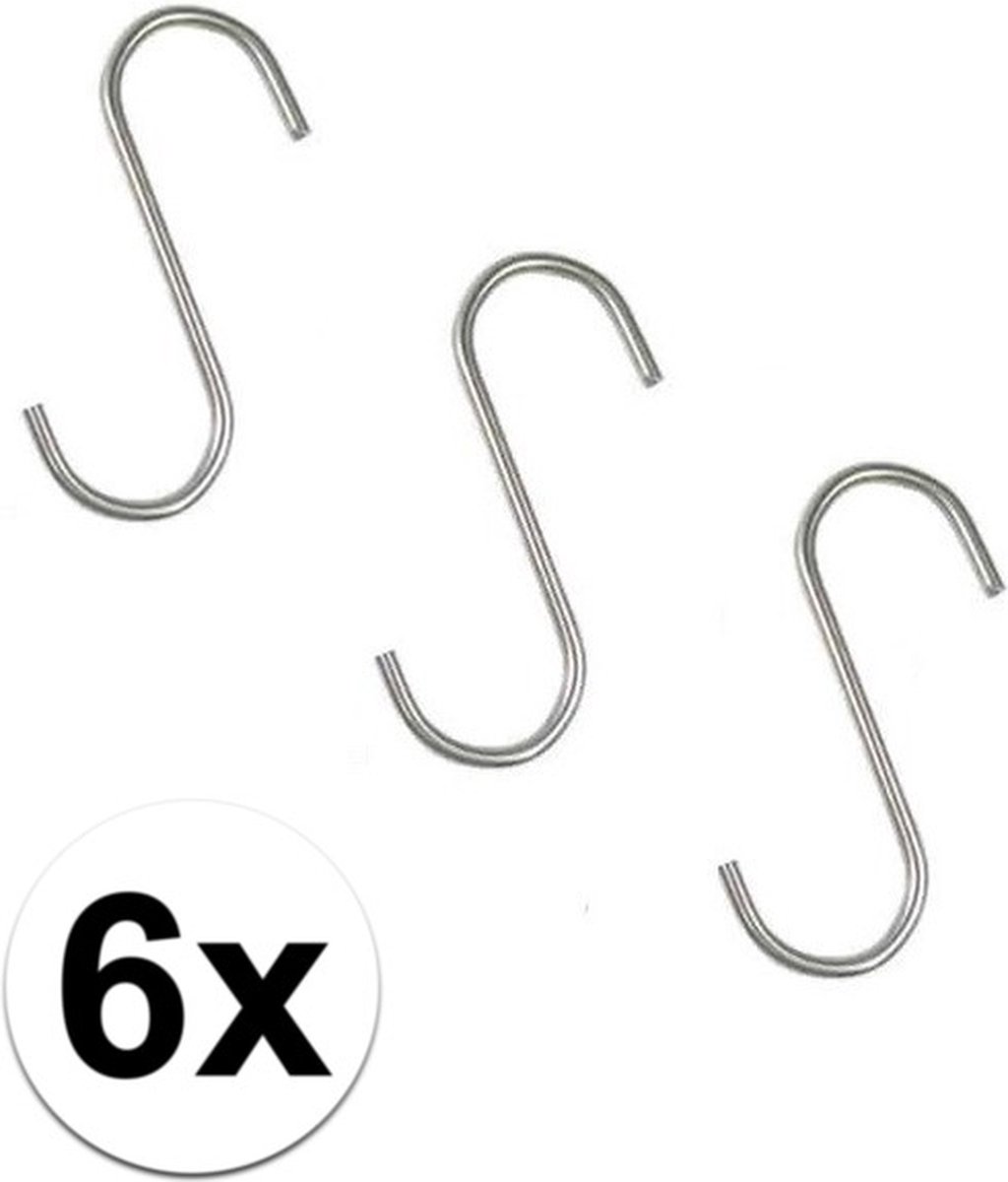 6x S-haken / ophanghaken - metaal - ophanghaakjes | bol.com