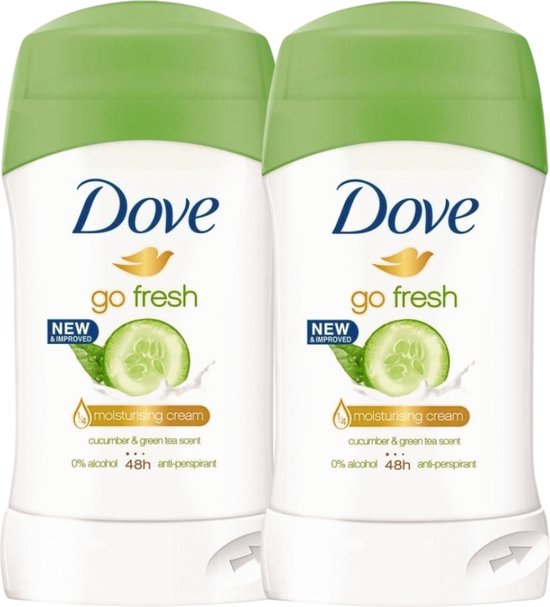 Dove Go Fresh Cucumber GreenTea Deodorant Stick - 2 x 40 ml - Deodorant ...