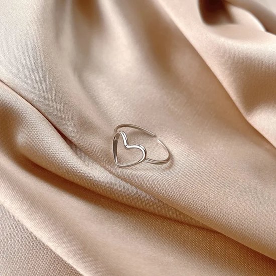 Ring Dames - Hartjes Ring - Hart vormige ring - 18k goud - Zilver ...